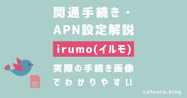 irumo（イルモ）のAPN設定と開通手続きを解説！手続き時の画像でわかりやすい - カヘオレモバイル
